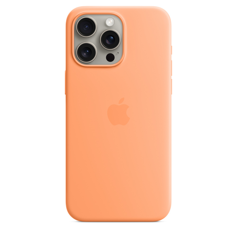 Capa iPhone 15 Pro Max Silicone Case with MagSafe - Orange Sorbet MT1W3ZM A - Apple - Capas e ...